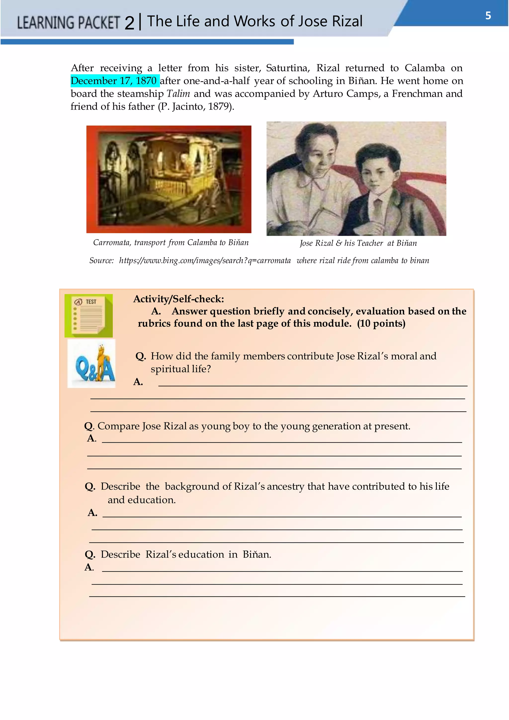 Life and work of Rizal | DOCX