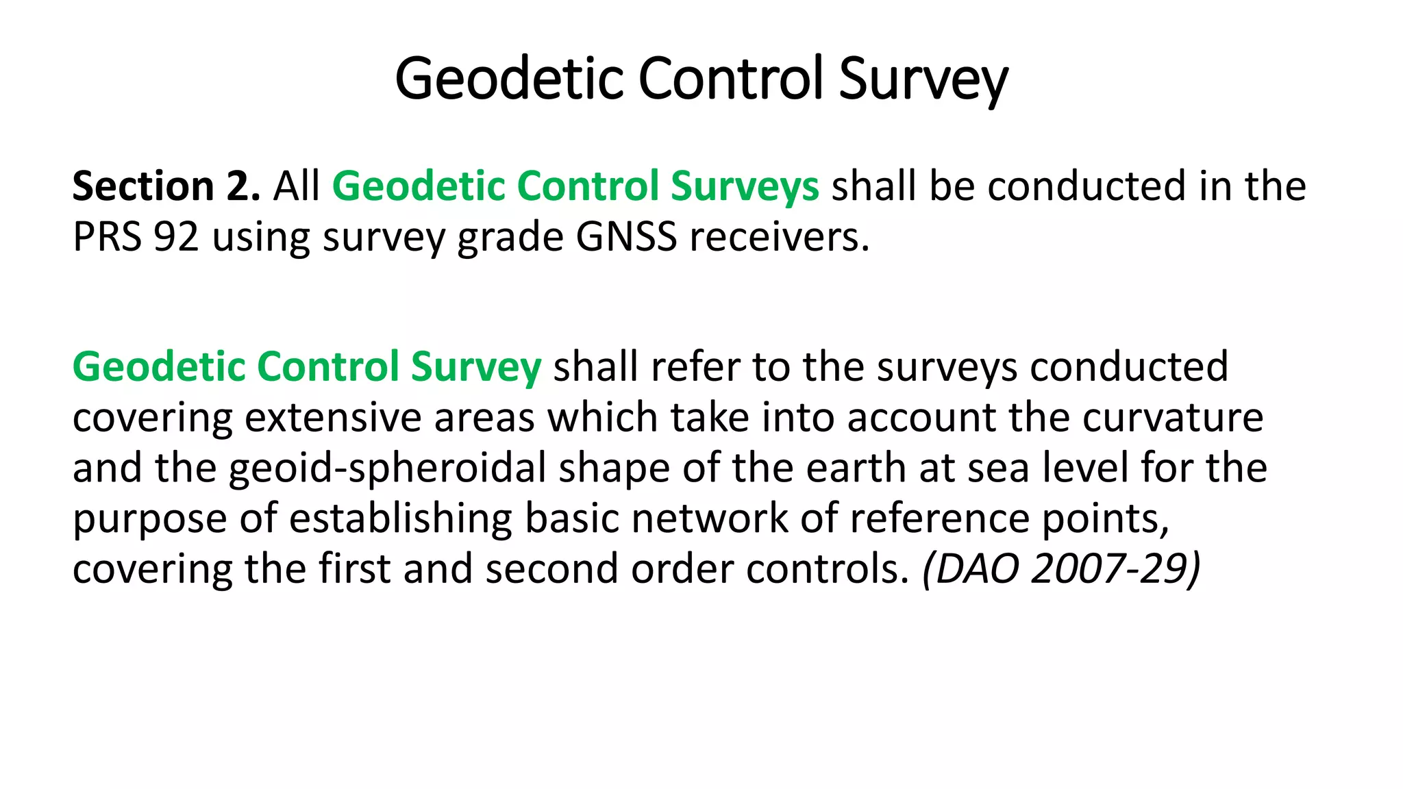 Ge 122 lecture 1 (GEODETIC CONTROL SURVEY) by: Broddett Bello abatayo | PDF