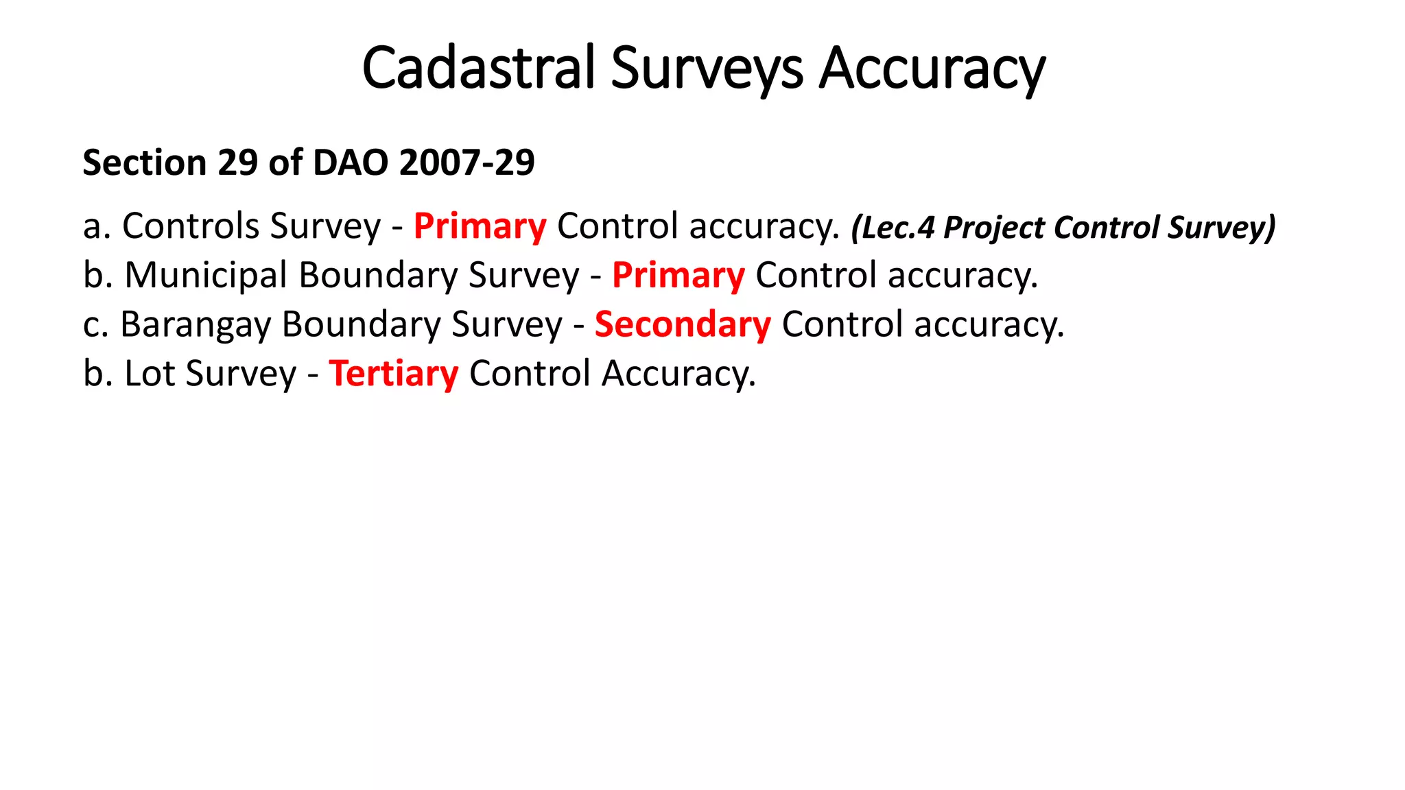 Ge 122 lecture 3 (CADASTRAL AND PUBLIC LAND SUBDIVISION SURVEY) by: Broddett Bello Abatayo | PDF ...