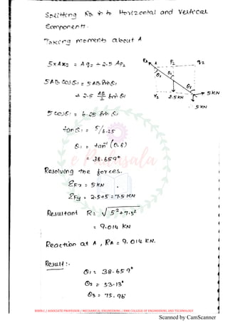 Ge 131 engineering mechanics anna university january 2003 - solved ...