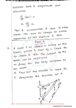 Ge 131 engineering mechanics anna university november december 2001 ...