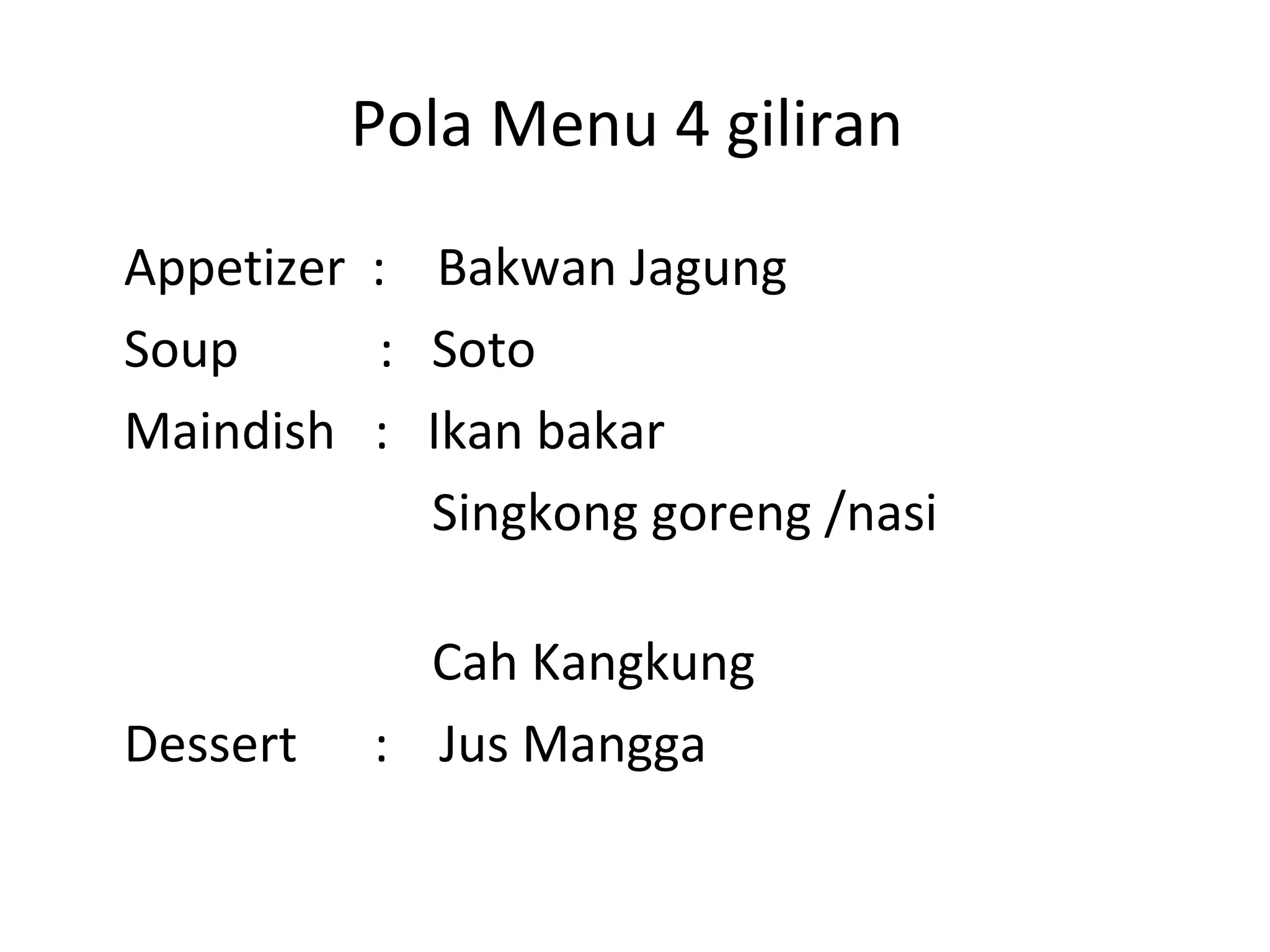 1. perencanaan menu | PPT