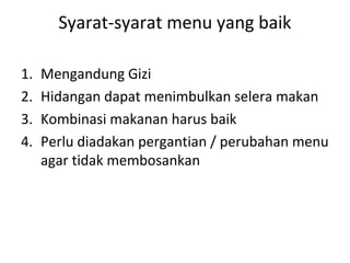 1. perencanaan menu | PPT