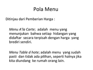 1. perencanaan menu | PPT