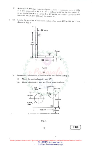 Ge 204 engineering mechanics anna university april may 2009 - solved ...
