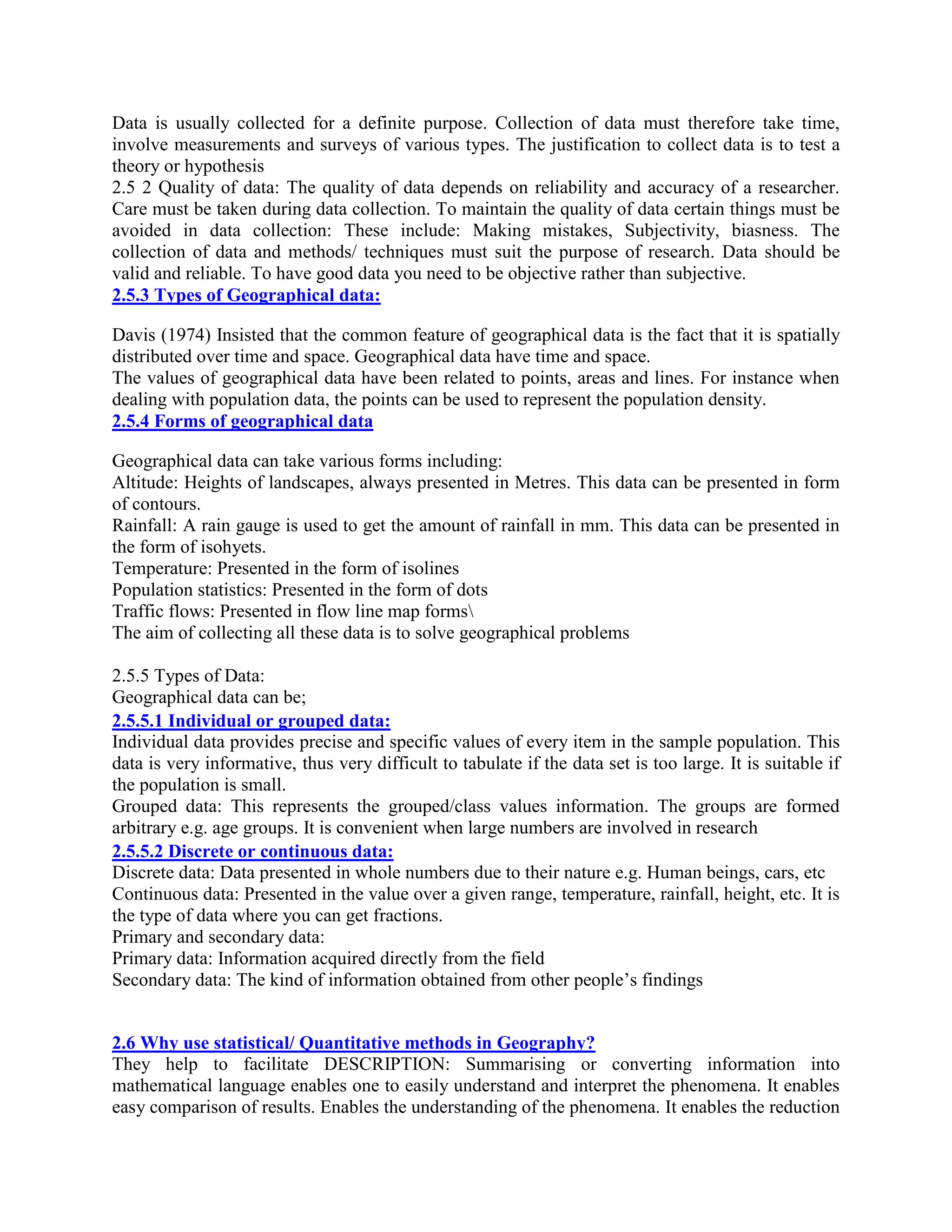 Ge 249 research methods in geography | DOCX