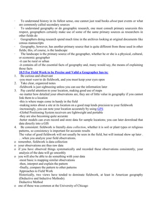 Ge 249 research methods in geography | DOCX