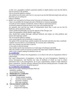 Ge 249 research methods in geography | DOCX