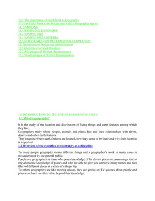 Ge 249 research methods in geography | DOCX