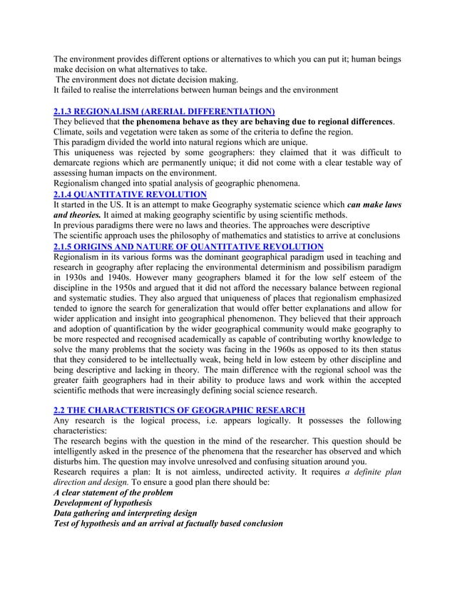 Ge 249 research methods in geography | DOCX | Geography | Science