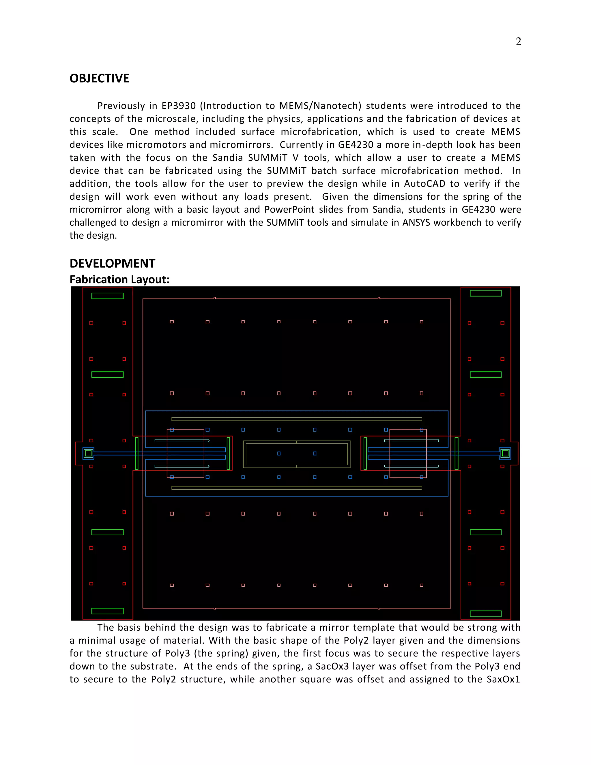 GE4230 micromirror SUMMIT project 1 | DOCX | Physics | Science
