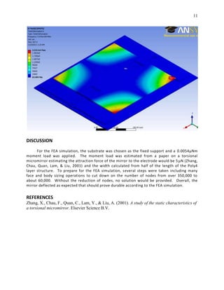 GE4230 micromirror SUMMIT project 1 | DOCX | Physics | Science