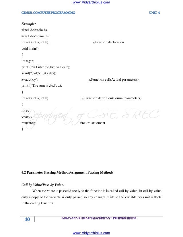 Ge6151 Computer Programming Notes 3665