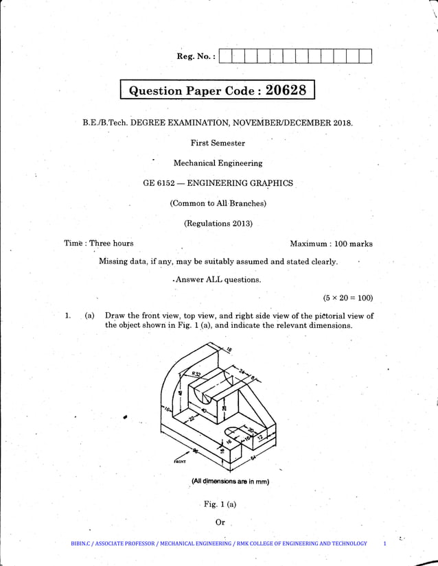 Ge6152 ENGINEERING GRAPHICS | PDF