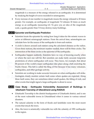 GE8071 Unit 5 - DISASTER MANAGEMENT FOR FWT. | PDF