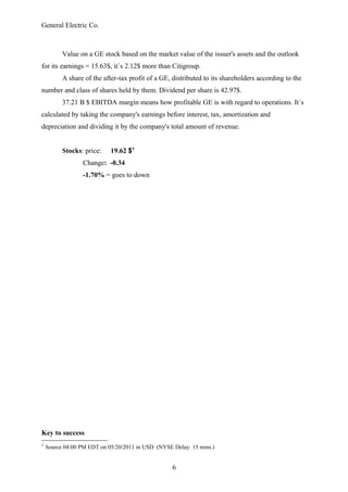 Analysis of General Electric | DOC