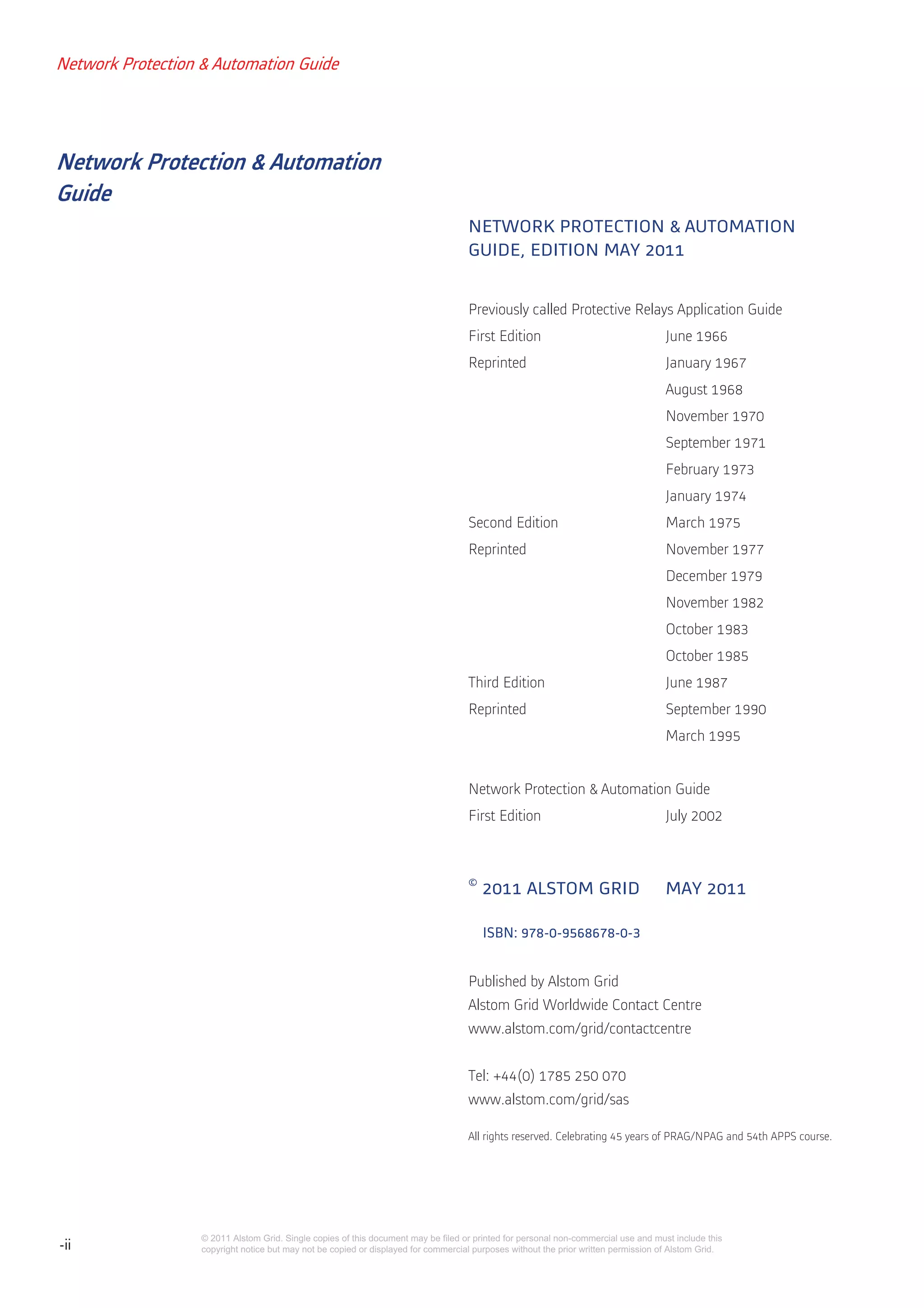 NETWORK PROTECTION & AUTOMATION GUIDE, EDITION | PDF