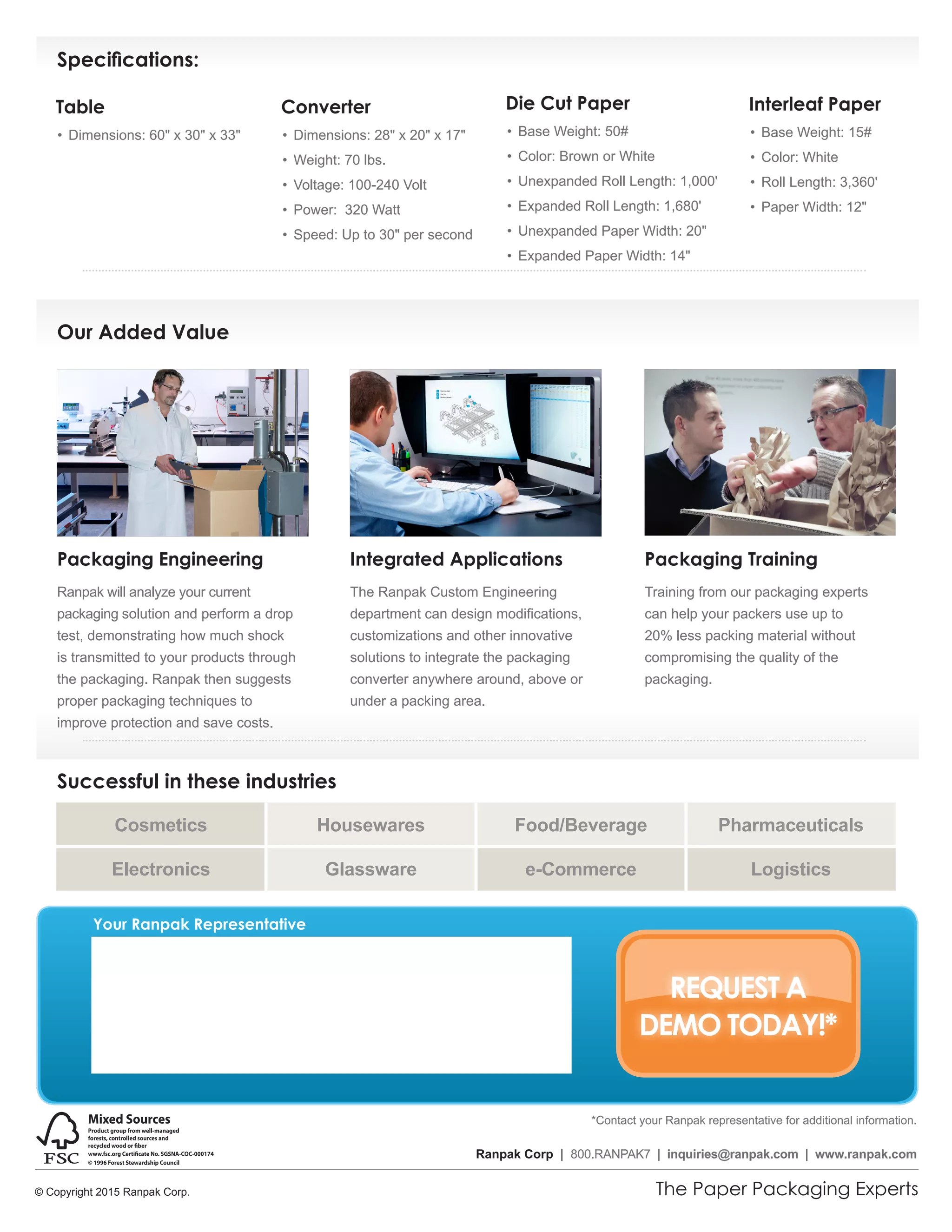 Ranpak Geami WrapPak HV integrated packing bench | PDF