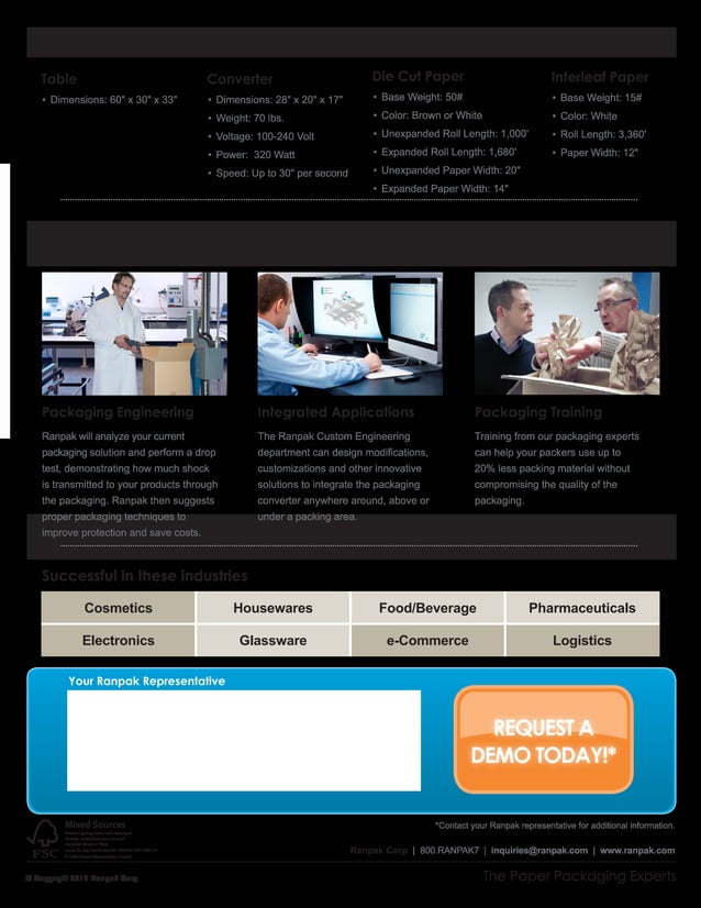 Ranpak Geami WrapPak HV integrated packing bench | PDF