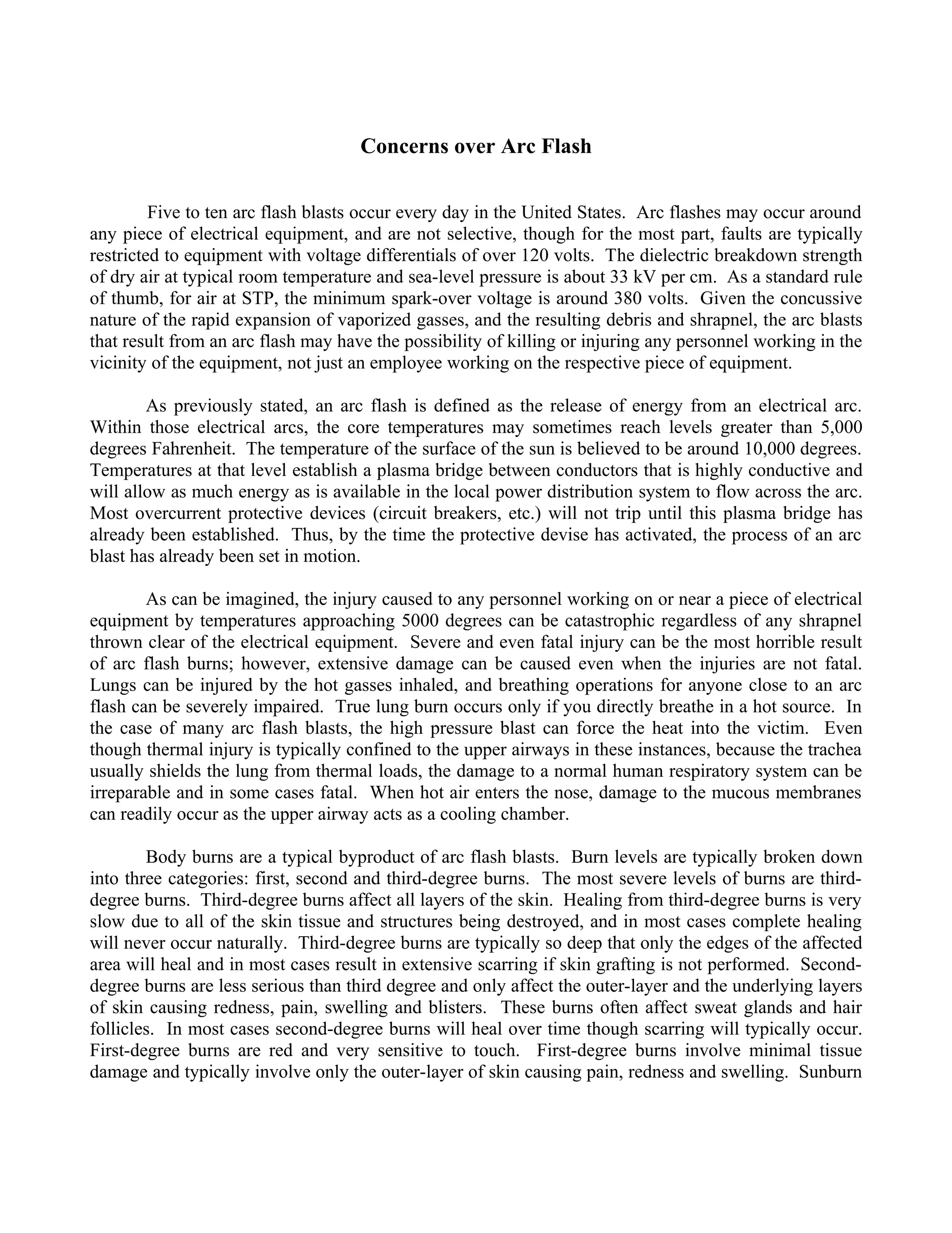 Arc Flash Hazards In The Workplace | DOC