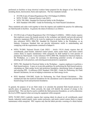 Arc Flash Hazards In The Workplace | DOC