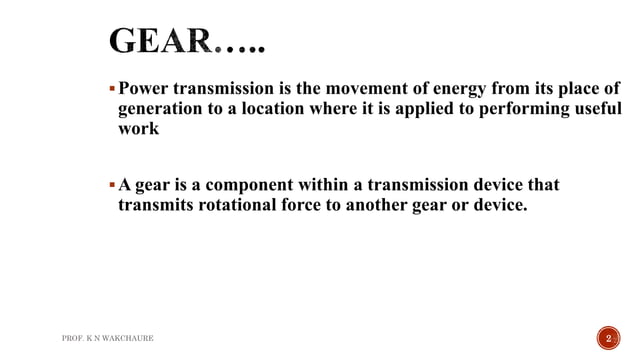 INTRODUCTION OF GEARS AND GEAR KINEMATICS | PPTX | Sports Equipment ...