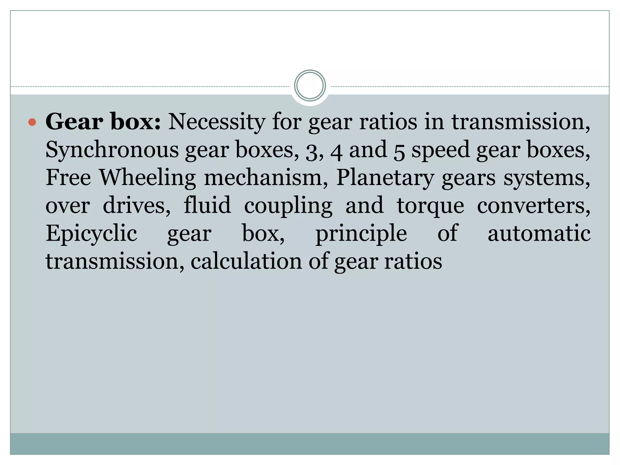 Gear box | PPTX