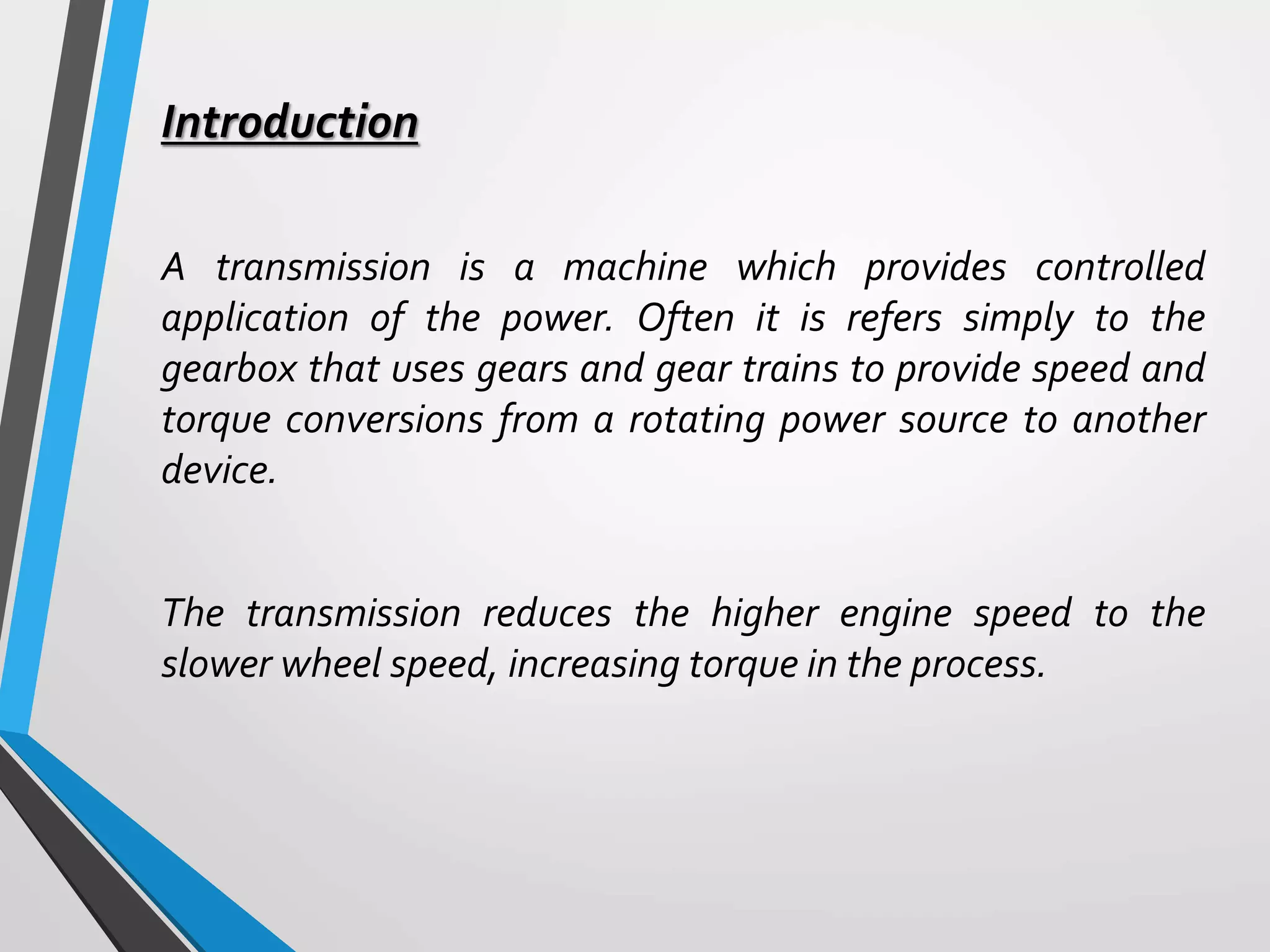 Gear box (transmission system) | PPTX