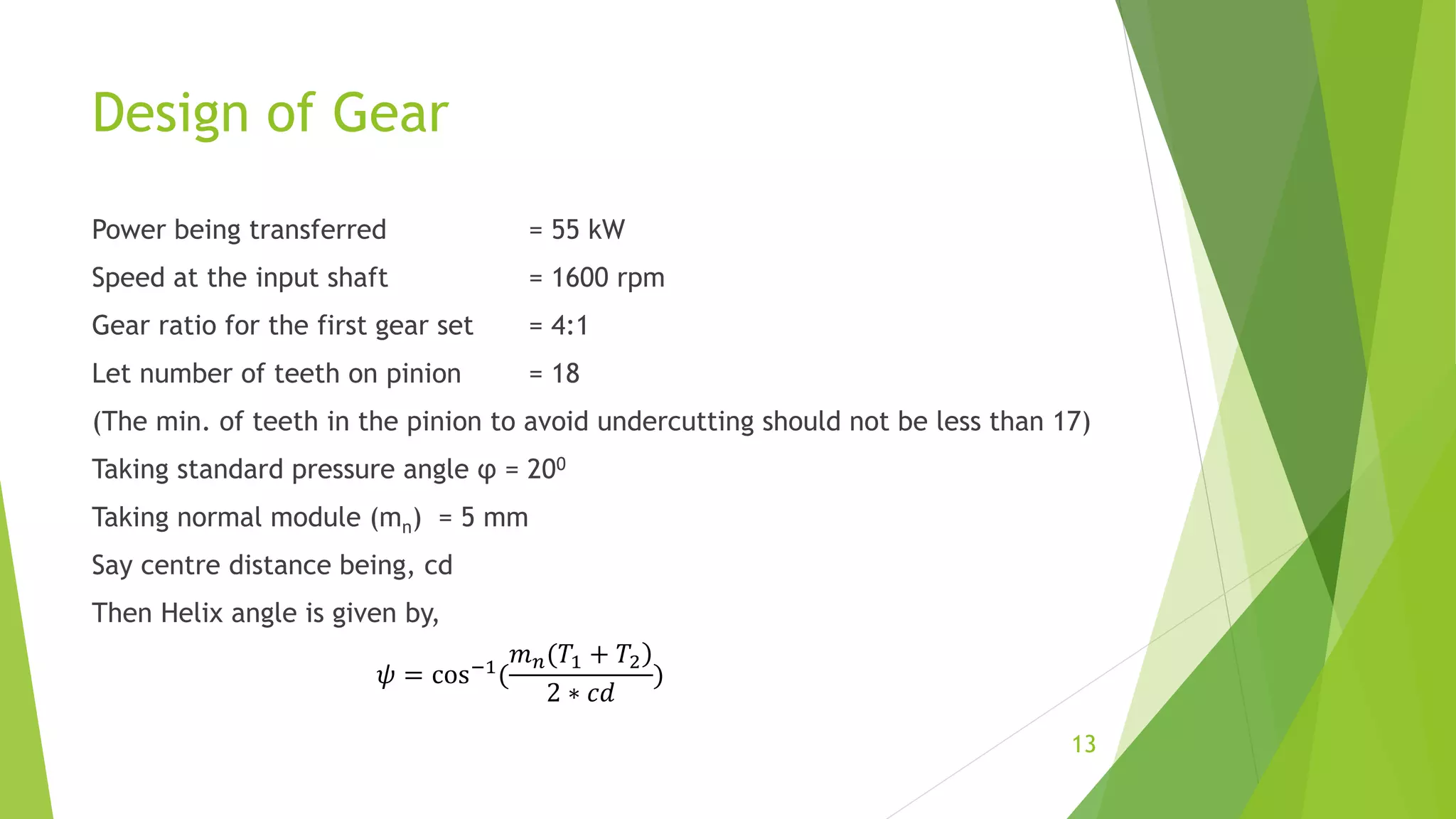 Design of Helical Gear box | PPTX