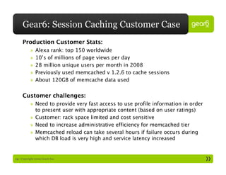 Gear6 and Scaling Website Performance: Caching Session and Profile Data with Memcached | PPT