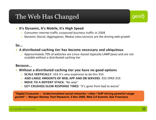 Gear6 and Scaling Website Performance: Caching Session and Profile Data with Memcached | PPT