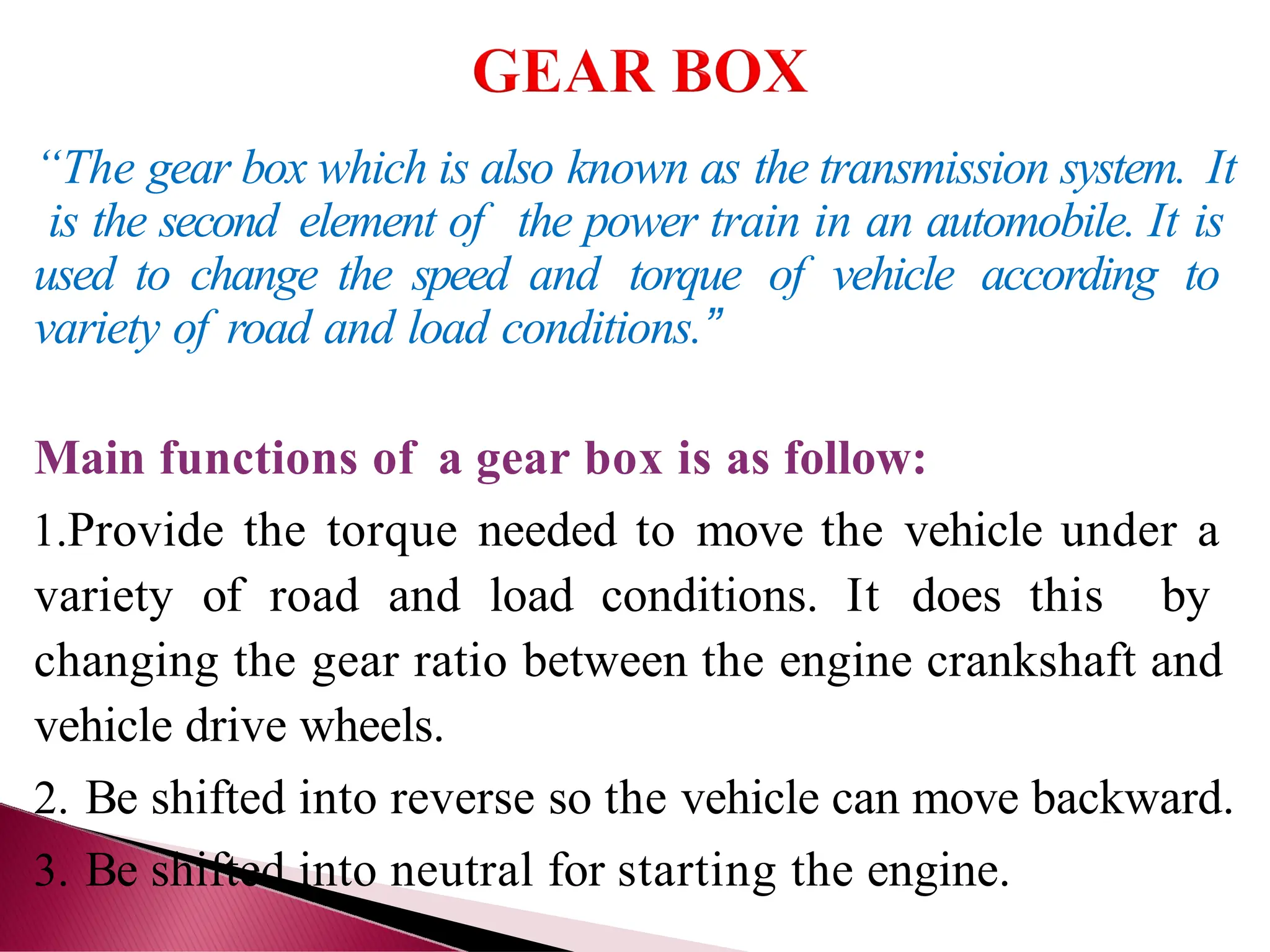gearbox Arrangement with proper Diagram.pptx