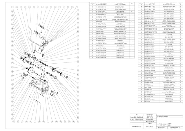 Gearbox assembly and production drawings | PDF
