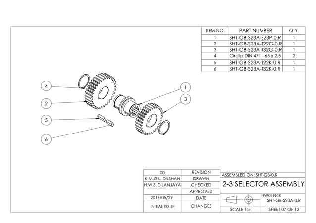Gearbox assembly and production drawings | PDF