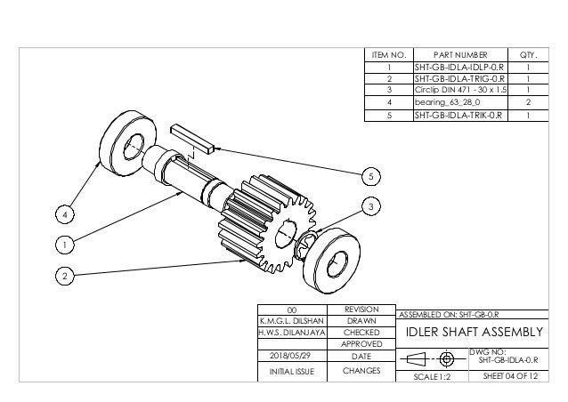 Gearbox assembly and production drawings