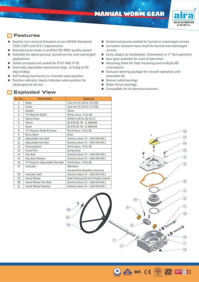 Gear box & Manual Override Catalog | PDF