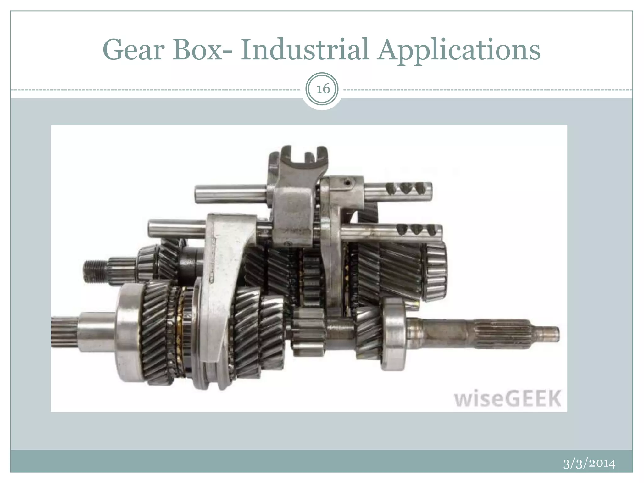 Gear box –industrial applications | PPTX
