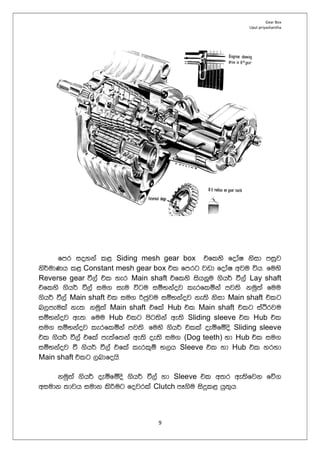 automobile Gear box how it works sinhala | PDF