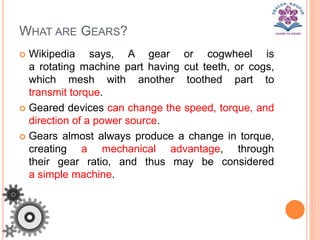 MSBTE_4thsem_TOM_Gear drives | PPTX