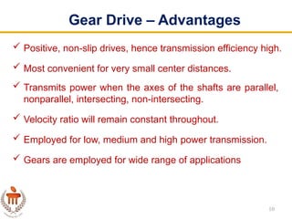 GEAR DRIVES.pptx gear drives ppt 1st year resource material | PPTX