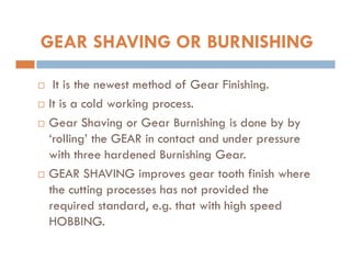 Gear finishing methods | PDF