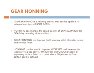 Gear finishing methods | PDF