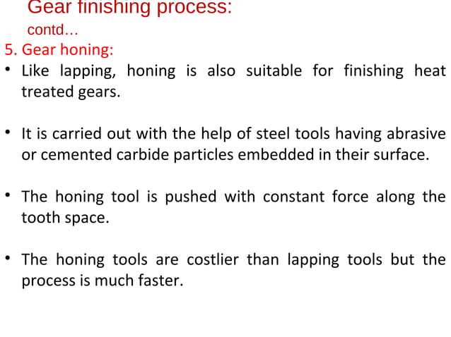 Gear finishing process | PPT
