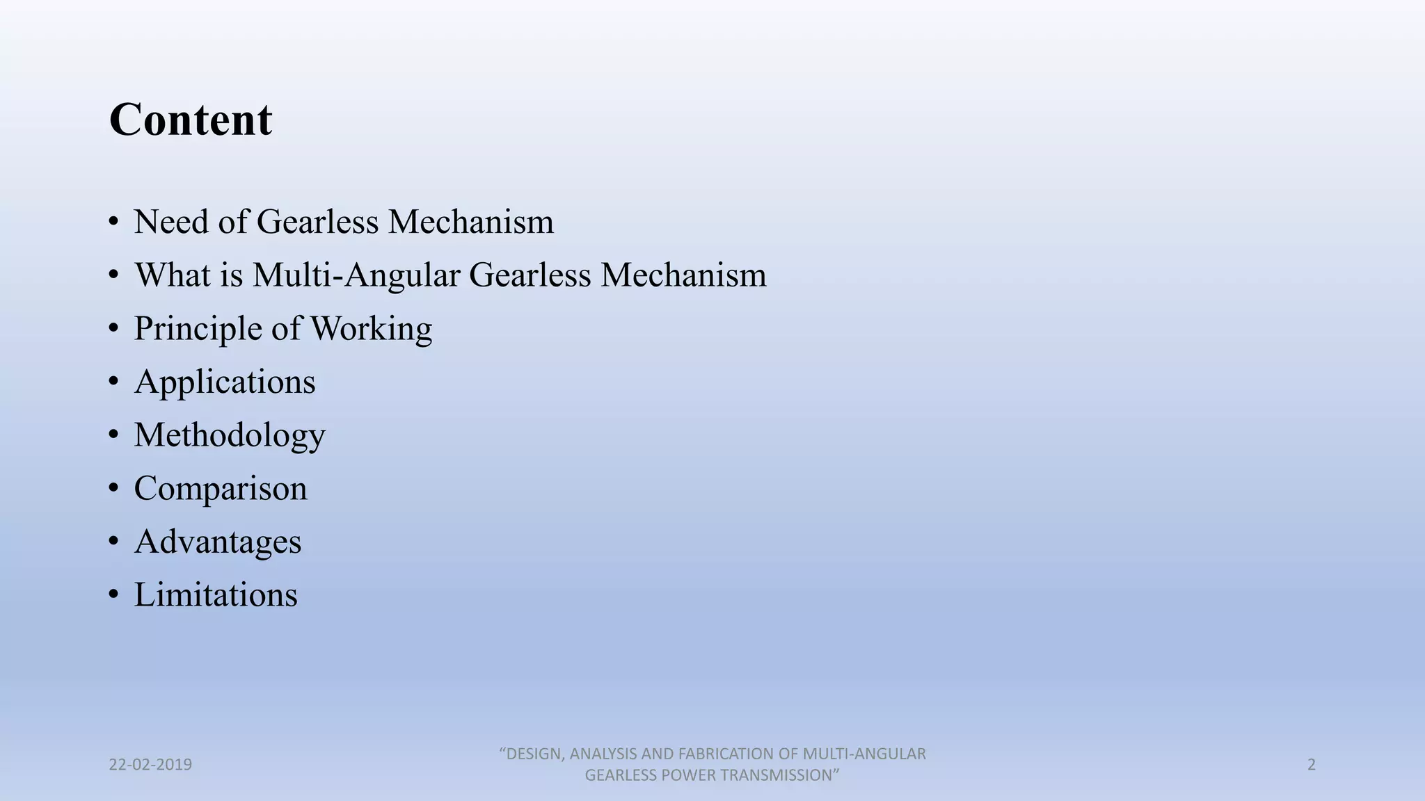 Gearless mechanism | PPTX