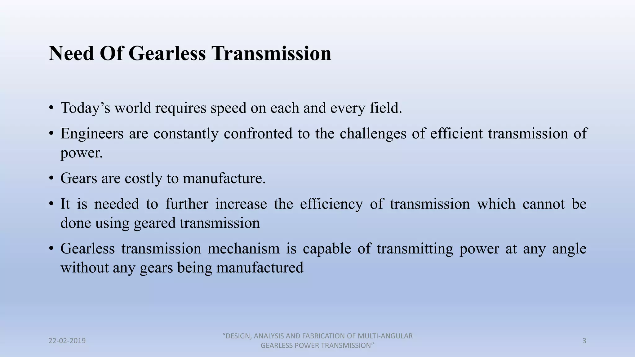 Gearless mechanism | PPTX