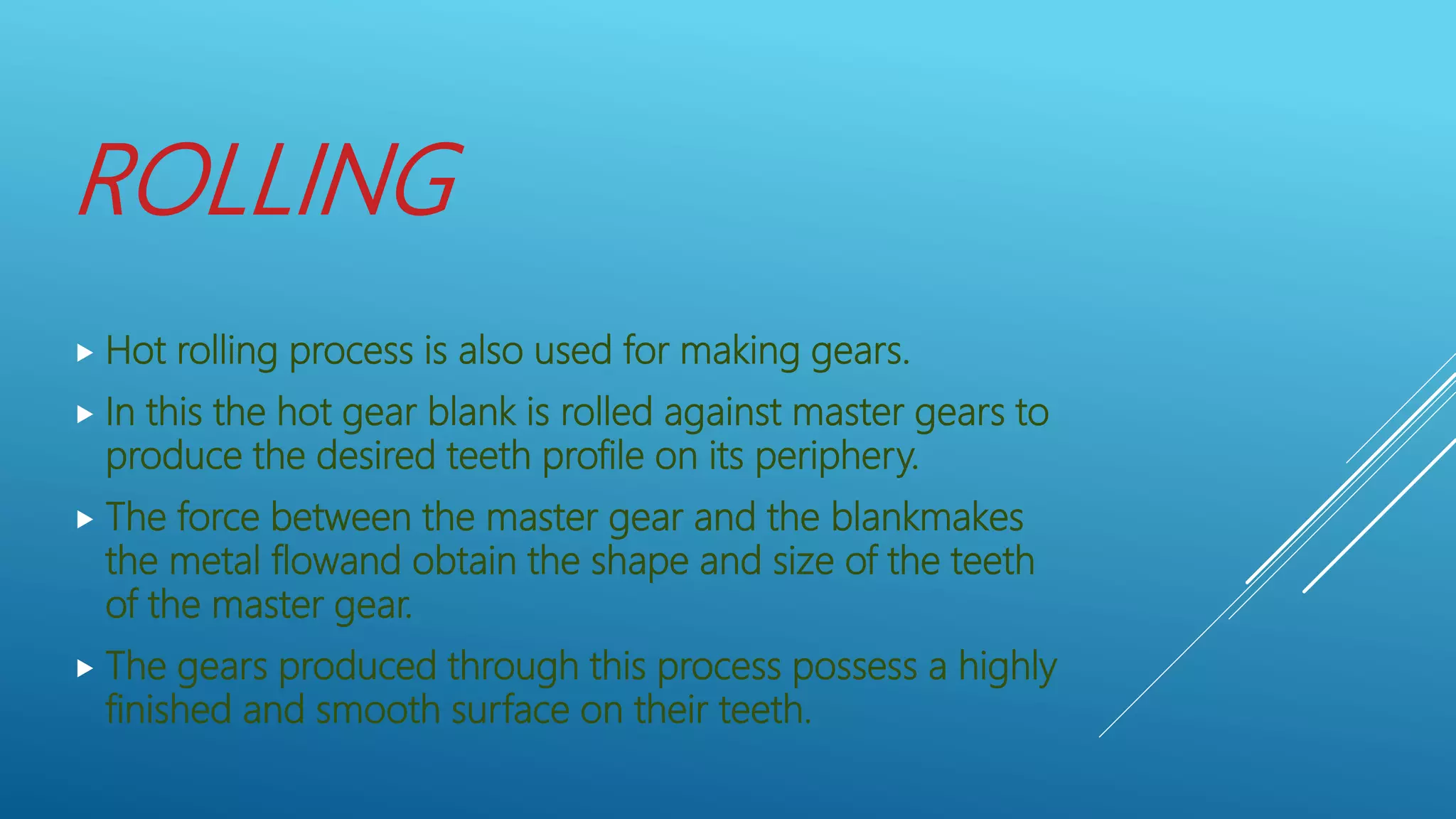 Gear manufacturing methods | PPTX