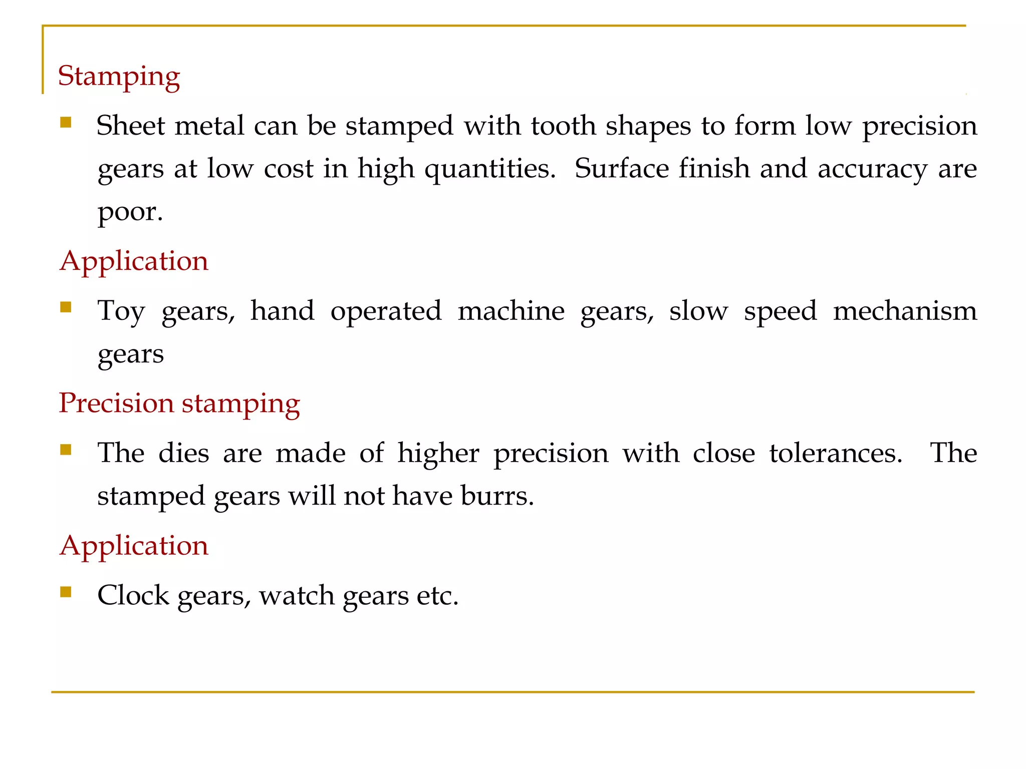 Gear manufacturing process | PPT