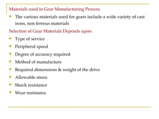 Gear manufacturing process | PPT