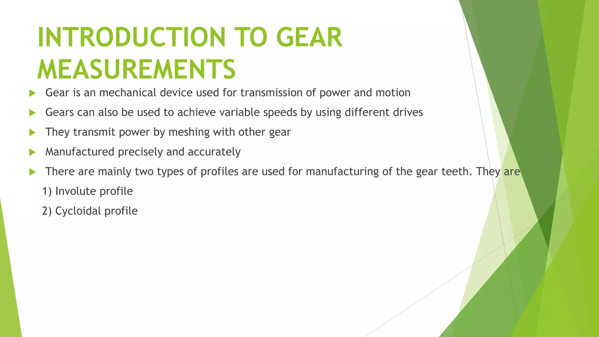 Gear measurements | PPTX