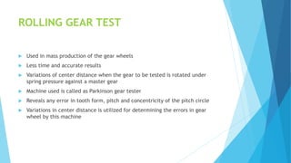 Gear measurements | PPTX